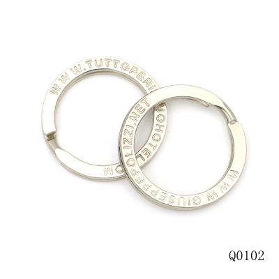 China Custom Stamped Logo Split Key Ring 25x19.5mm Metal Keychain for Car Keys for sale