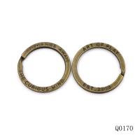 China 30mm Anti Brass Plated Split Key Chain Ring OEM Round Old Fashion Style Metal Keyring for sale