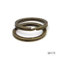 China 30mm Anti Brass Plated Split Key Chain Ring OEM Round Old Fashion Style Metal Keyring for sale