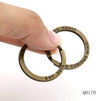 China 30mm Anti Brass Plated Split Key Chain Ring OEM Round Old Fashion Style Metal Keyring for sale