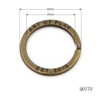 China 30mm Anti Brass Plated Split Key Chain Ring OEM Round Old Fashion Style Metal Keyring for sale