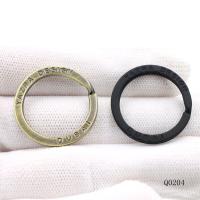 China Flat Split Key Ring Brushed Antique Brass Key Rings 25mm With Stamping Logo for sale