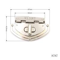 China OEM ODM Metal Lock Latch 67mm x 43.5mm Shiny Bag Closures for Luggage Handbags for sale