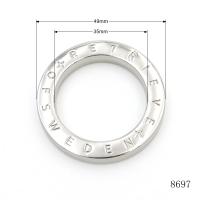 China Custom Zinc Alloy O Ring 35mm Bag Connector Engraved Logo Handbag Hardware Accessories for sale