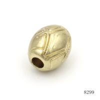 China Zinc Alloy Oval Metal Beads 12x10mm Gold Plated Spacer Beads with Carved Pattern for Jewelry Making for sale
