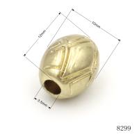 China Zinc Alloy Oval Metal Beads 12x10mm Gold Plated Spacer Beads with Carved Pattern for Jewelry Making for sale