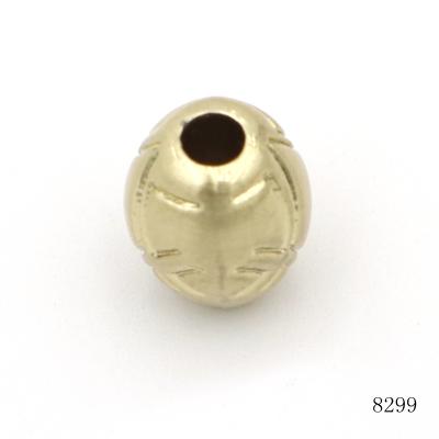 China Zinc Alloy Oval Metal Beads 12x10mm Gold Plated Spacer Beads with Carved Pattern for Jewelry Making for sale
