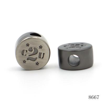 China Custom Logo Gunmetal Metal Beads 12mm Circular for Bracelet Making OEM for sale