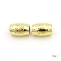 China 24x16mm Gold Spacer Bead Engraved Oval Metal Bead 9mm Hole for Bracelet Necklace for sale
