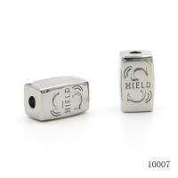 China Custom Engraved Metal Beads 15x8mm Rectangular Spacer Beads for Jewelry Making Accessories for sale