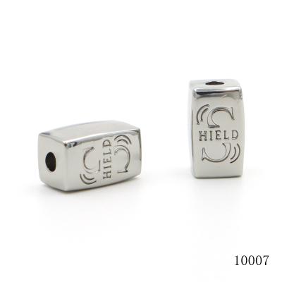 China Custom Engraved Metal Beads 15x8mm Rectangular Spacer Beads for Jewelry Making Accessories for sale