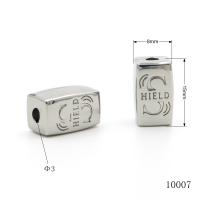 China Custom Engraved Metal Beads 15x8mm Rectangular Spacer Beads for Jewelry Making Accessories for sale