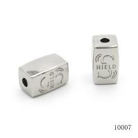 China Custom Engraved Metal Beads 15x8mm Rectangular Spacer Beads for Jewelry Making Accessories for sale