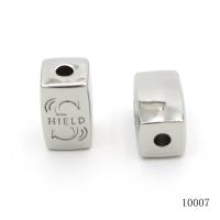 China Custom Engraved Metal Beads 15x8mm Rectangular Spacer Beads for Jewelry Making Accessories for sale