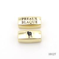 China Gold Plated Metal Alloy Beads Shiny Enamel Spacer Beads Rectangular for sale