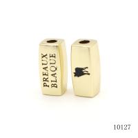 China Gold Plated Metal Alloy Beads Shiny Enamel Spacer Beads Rectangular for sale