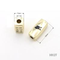 China Gold Plated Metal Alloy Beads Shiny Enamel Spacer Beads Rectangular for sale