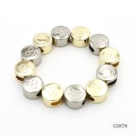 China 10x6mm Gold Silver Plated Smooth Round Spacer Beads for Bracelet Jewelry Making for sale