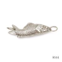 China Custom 3D Metal Fish Tag Keychain Heavy Duty Bag Charm with O Ring 35 Color Options for sale