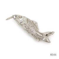 China Custom 3D Metal Fish Tag Keychain Heavy Duty Bag Charm with O Ring 35 Color Options for sale