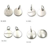 China 25mm Custom Engraved Metal Tag Round Zinc Alloy Chrome Finish Logo Tag for Branding for sale