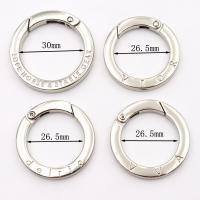 China Customizable 37mm Silver Spring O Ring Metal Clip Ring with Logo for Bags for sale