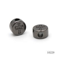 China 12mm Round Zinc Alloy Spacer Beads Corrosion Resistant Custom Logo Bracelet Beads for sale
