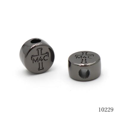 China 12mm Round Zinc Alloy Spacer Beads Corrosion Resistant Custom Logo Bracelet Beads for sale