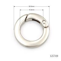 China 17mm Metal Spring O Ring Open Gate Round Carabiner Clasp Flat for sale