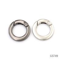 China 17mm Metal Spring O Ring Open Gate Round Carabiner Clasp Flat for sale