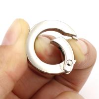 China 17mm Metal Spring O Ring Open Gate Round Carabiner Clasp Flat for sale