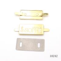 China Custom Metal Logo Tag Gold Bag Name Plate OEM ODM 20 Years Experience 3000 Molds for sale