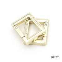 China Custom Zinc Alloy Spring Ring Clasps Square Carabiner with Logo Engraved 20mm for sale