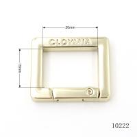 China Custom Zinc Alloy Spring Ring Clasps Square Carabiner with Logo Engraved 20mm for sale