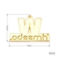 China Custom Metal Logo Tag Anti Fade Gold Letter Tags for Bag Brand Name 20mm for sale