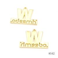 China Custom Metal Logo Tag Anti Fade Gold Letter Tags for Bag Brand Name 20mm for sale
