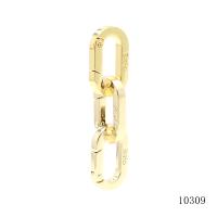 China Gold Plated Steel Oval Carabiner 22x25mm Key Chain Ring Spring Clasp for sale
