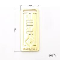 China Custom Engraved Metal Logo Tag Rectangle Key Chain Bag Charm 30x15mm for sale