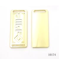 China Custom Engraved Metal Logo Tag Rectangle Key Chain Bag Charm 30x15mm for sale