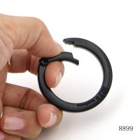 China 49mm Spring O Ring Carabiner Clip Black Key Chain Accessories Clasp 100000 Cycles for sale