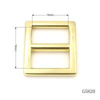 China Gold Plated Metal Square Tri Glide Buckle 16mm to 32mm Adjustable Strap Buckle for sale