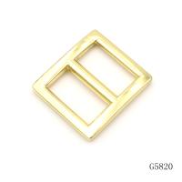 China Gold Plated Metal Square Tri Glide Buckle 16mm to 32mm Adjustable Strap Buckle for sale