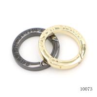 China Gold Black Gunmetal Spring O Ring Flat Circle Carabiner Clip 25mm Custom Logo for sale