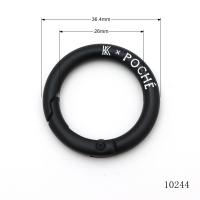 China 26mm Round Carabiner Clip Black Corrosion Resistant Spring O Ring Keychain Connector for sale