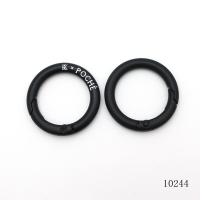 China 26mm Round Carabiner Clip Black Corrosion Resistant Spring O Ring Keychain Connector for sale