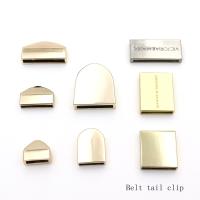 China Light Gold 20mm Belt Tail Metal Clips with Screw for Bag Strap End Finishing for sale