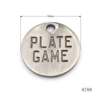 China Brushed Nickel Metal Logo Tag Circle 25mm Custom Engraved Logo Anti Fade Bag Charm for sale