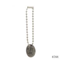 China Brushed Nickel Metal Logo Tag Circle 25mm Custom Engraved Logo Anti Fade Bag Charm for sale