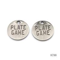 China Brushed Nickel Metal Logo Tag Circle 25mm Custom Engraved Logo Anti Fade Bag Charm for sale