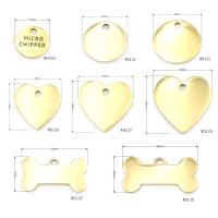 China Custom Stainless Steel Dog ID Tag Shiny Gold Plated Corrosion Resistant 500pcs MOQ for sale